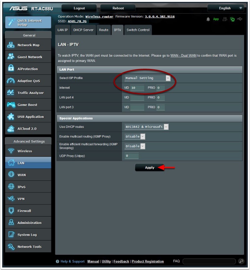 ASUS router settings – Support | Zeronet